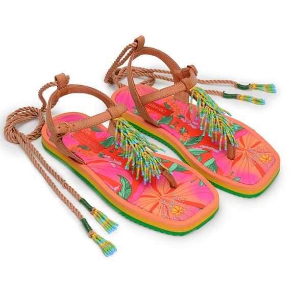 FARM Rio | Shoes | Farm Rio Beaded Sandals New With Tags | Poshmark